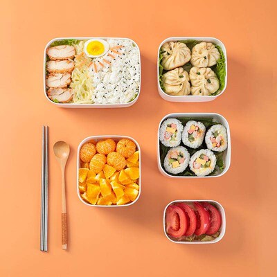 Lidded Food Storage Containers, Microwave-Safe Lunch Boxes,