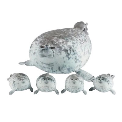 40cm Mother and son Seal five-piece plush toy Seal zipper to
