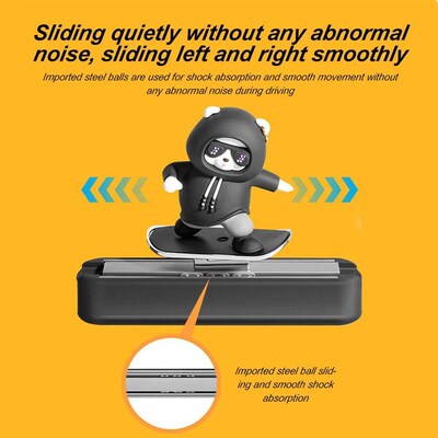 New Dashboard Car Decorations Skateboard Bear Magnetic Parki