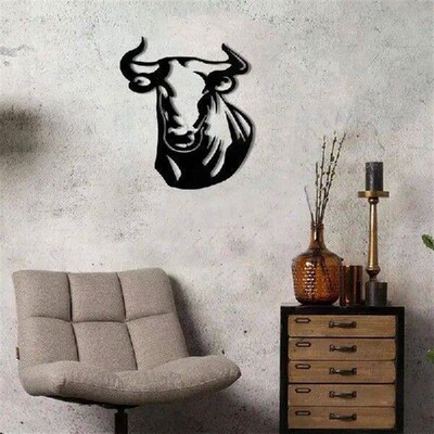 Wall Metal Bull Decor Iron Bull Head Decor Wall Artistic