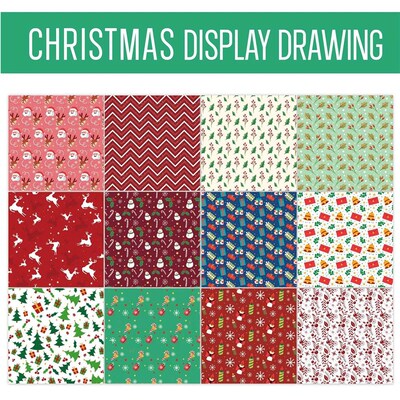 12 Sheet Merry Christmas Scrapbook Paper Pad Plaid Snowflake