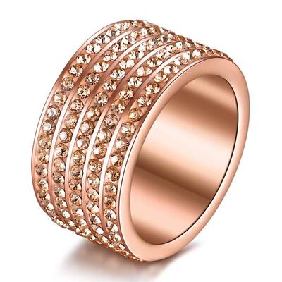 Personality+exaggerated+ladies+diamond+stainless+steel+ring