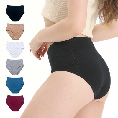 High Waist Cotton Briefs Women Underwear 6pcs Underpants Set