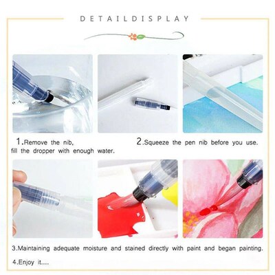 3pcs/Set Water color Brush Pen Set Kit Refillable Markers Pa