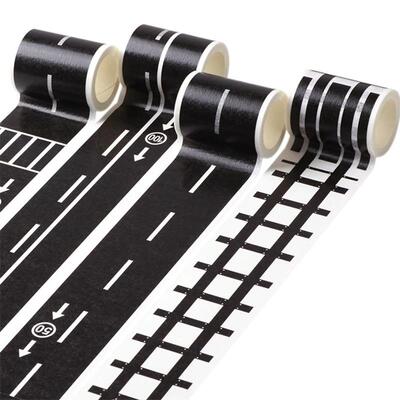 5m/10m Creative DIY Road Highway Railway Train Paper Tape Re