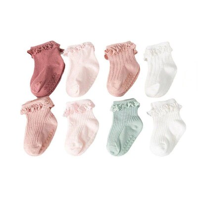 0-2Y Newborn Baby Lace Socks Bow Princess Socks Girls Infant