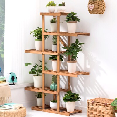 Multi-layer flower stand bonsai rack balcony plant pot shelf