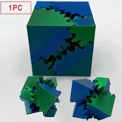 3D Printed Cube Fidget Toy Gear Ball Sss Relief Cube Rotatin