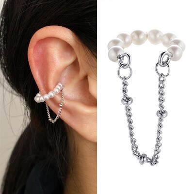 JWER cate Tassel Clip Earrings Female Buckle Ear Cuff No Pie