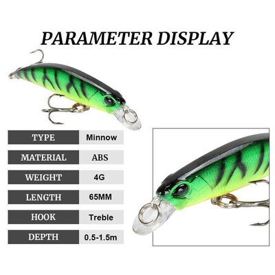 Slowly Sinking Minnow Fishing Lure 65mm 4g Artificial Japan