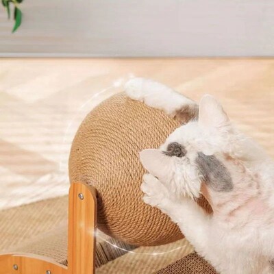 Wooden Cat Scratching Ball 2 In 1 Cat Scratcher Sisal Scratc