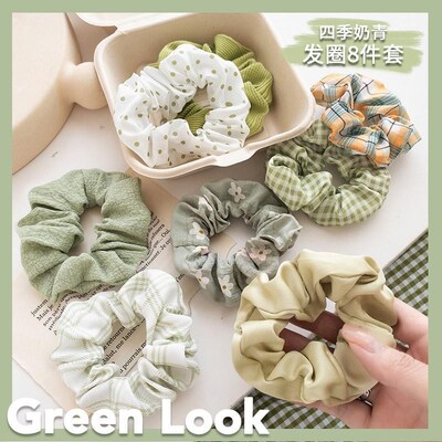 3/5/Pcs Silk Scrunchies Print Leopard Scrunchie Set Elastic