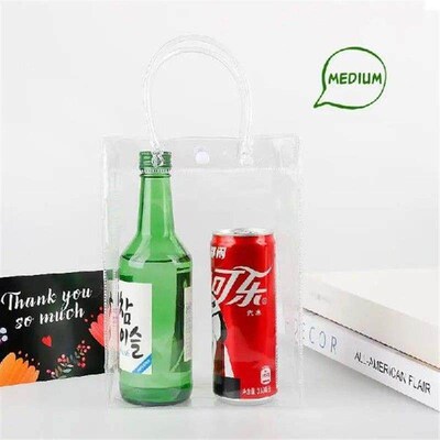 10/5pcs Clear Plastic Gift Bags with Handle Transparent