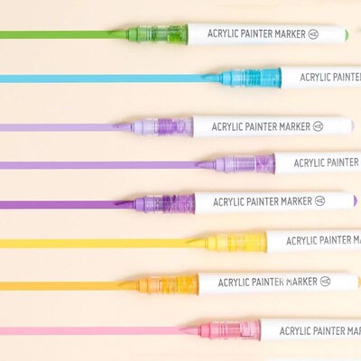 9 Colors/Set Acrylic Paint Art Marker Pen DIY Graffiti Drawi