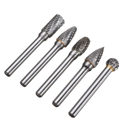 5Pcs 6mm Shank ungsten bide Rotary Files Grinding Burr Cutte
