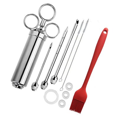 BBQ Steak Needle Set Stainless Steel Spice Syringe Picnic