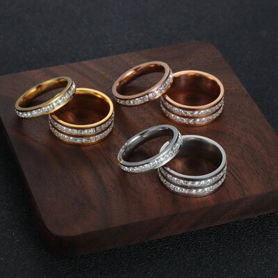 Stainless Steel Ring For Women Romantic Wedding Party Jewelr