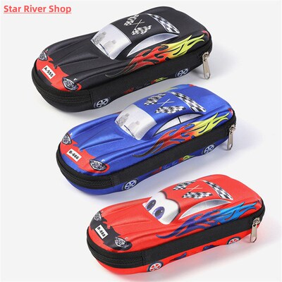 3D Racing car Pencil cases Cartoons school pencil case for c