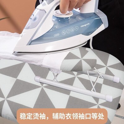 Fold the ironing board. Iron hang clothes table cushion rack