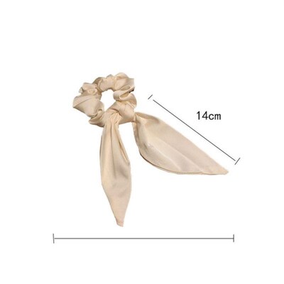 Luxury Satin Silk Bow Streamers Hair Ring Knotted Scrunchie