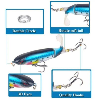 1 Pcs 10cm/14cm Topwater Fishing Lure Whopper Popper Artific