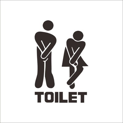 Creative Funny Toilet Wall/Door ers Bathroom Decoration Viny