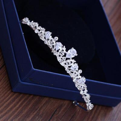Fashion Zircon Bridal Tiara Headpiece Silver Color Crystal W