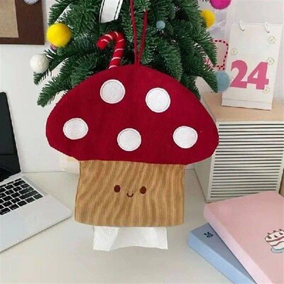 4X7B Hangable Mushroom Tissue Box Holder Accessory for