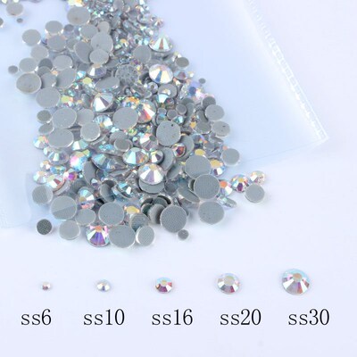 SS6-SS30 Glass Strass Crystal Hot Fix Rhinestones Iron On St