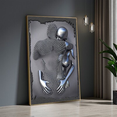 Modern Metal Figure Statue Art  Painting Romantic Abstract P