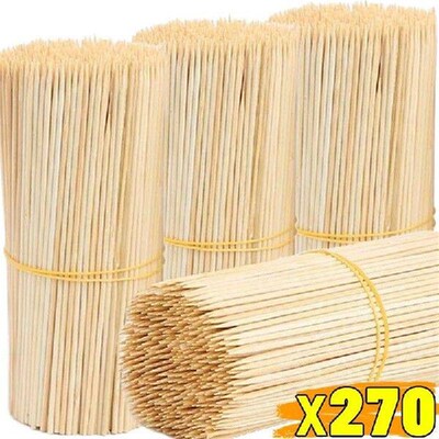 90/270pcs Bamboo Stick Food Grade Bamboo Skewer Sticks