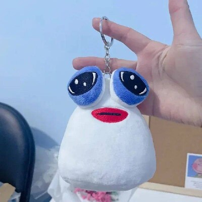 Hot 10cm Game My Pet Alien Pou Plush Keychain Furdiburb Emot