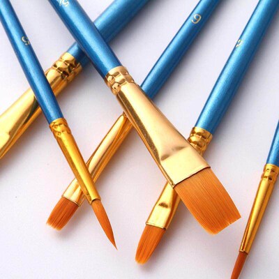 blue rod watercolor brush set nylon wool brush oil brush set