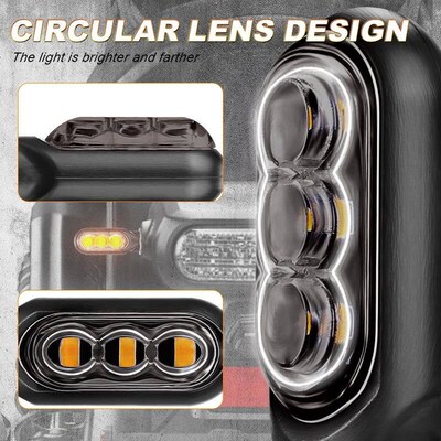 10mm Motorcycle Blinker 3 LED Turn Signals Light Indicator F