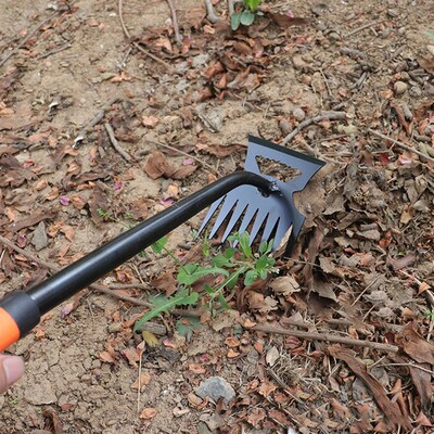 Metal Weed Cleaning Shovel 2 In 1 Garden Rake Stainless Stee