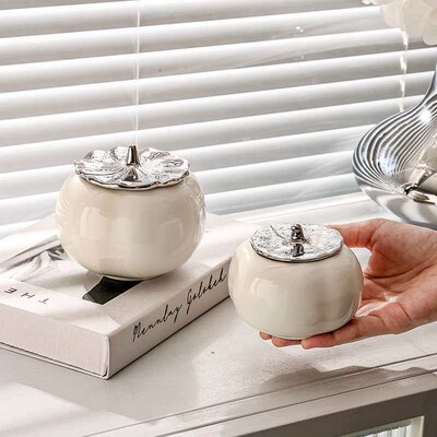 Nordic Style Ceramic Savings Pot Persimmon Ruyi High Color V