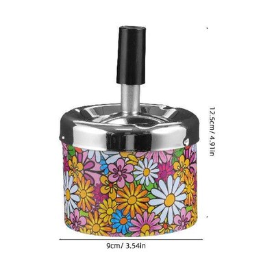 Auto Extinguishing Metal Ashtray Rotating Lid Home Ashtray