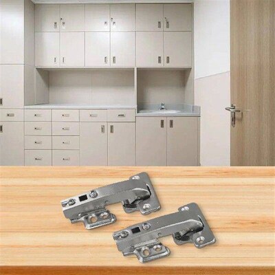 2 Pcs Cabinet Kitchen Hinge 90 Degree No-Drilling Hole