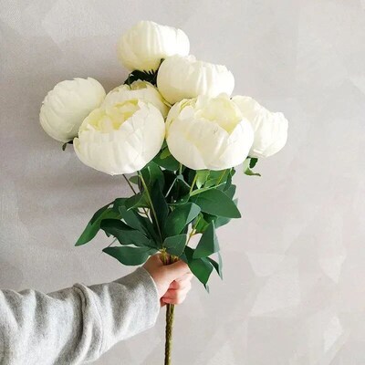 Simulation 10 Core-spun Peony Bouquets for Home Living Room