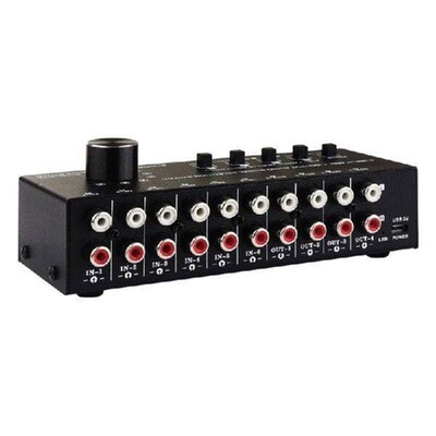 Sound Switcher Splitters 6 in 4 Out Stereo Sound Channel