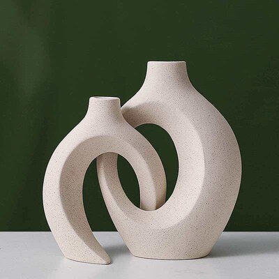 European-style Ceramic White Vase Combination Ins-style Hydr