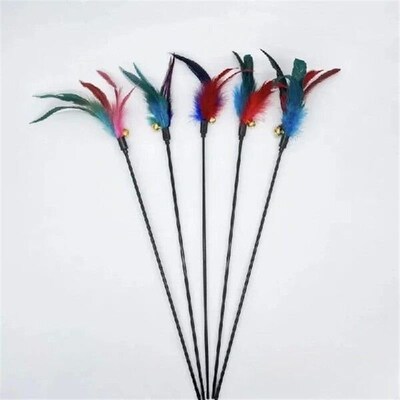 5PCS 50cm Cat Toy Feather Stick Toy for Cats Kittens