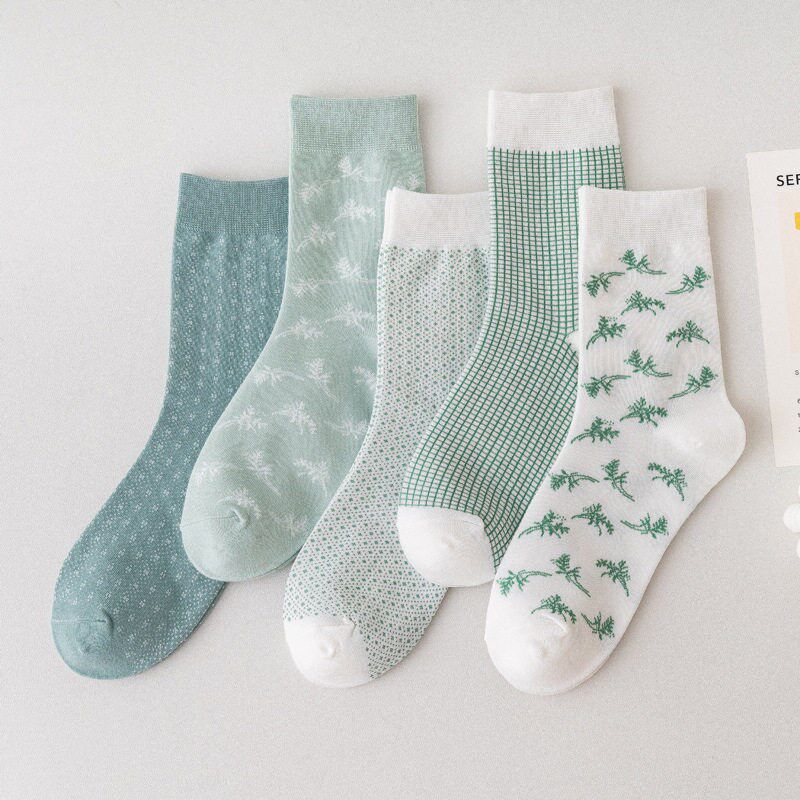 Plaid Dot Print学院风格纹女袜 大学风格女生袜圣诞礼品
