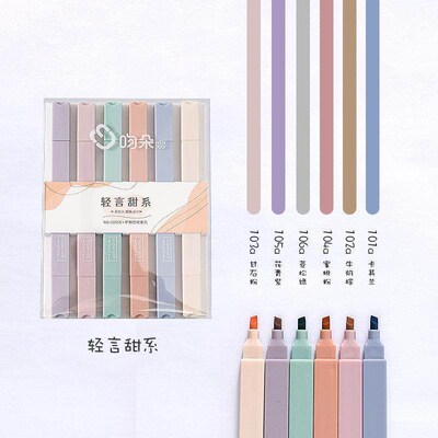 6PCS Pastel Highlighters Fluorescent Pen Highlighter