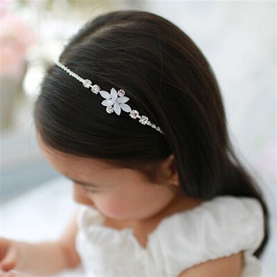 Pretty Baby Girls White Snowflake Beaded Hair Band Headband