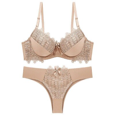 Wind solid colour sexy bra set lace BC cup thin cup underwea