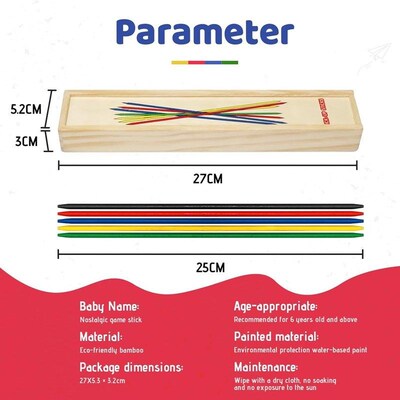 Classic Wooden Thin Pick Up Stick Game mikado spiel toys挑棍