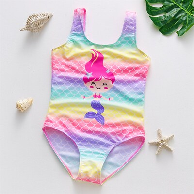 1~10Year Toddler Baby Kids Swimwear one piece Girls Swimsuit