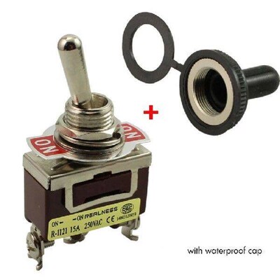 Univeral 15A 250V 3 Terminal ON/ON Rocker Toggle Switch