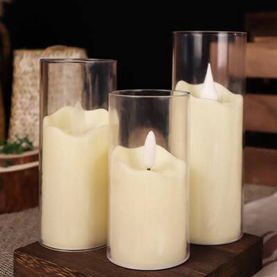 Huan Hao LD lctronic candl light transparnt acrylic con